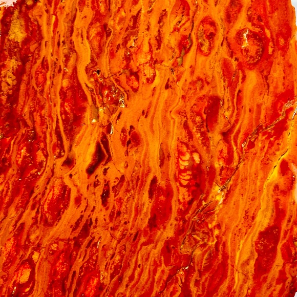 Accents | Red Orange Script Calligraphy Mariam Jasper Slab Slice Stone ...